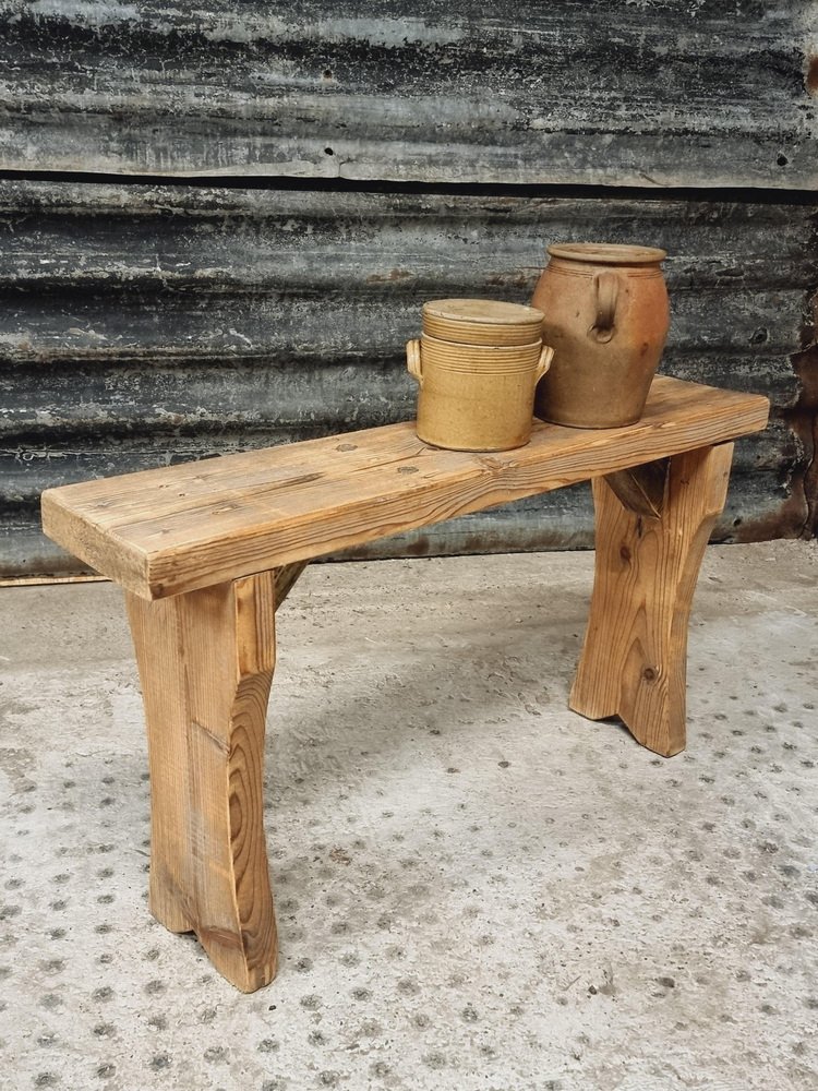 Vintage Wooden Bench Side Table, 1960s for sale at Pamono