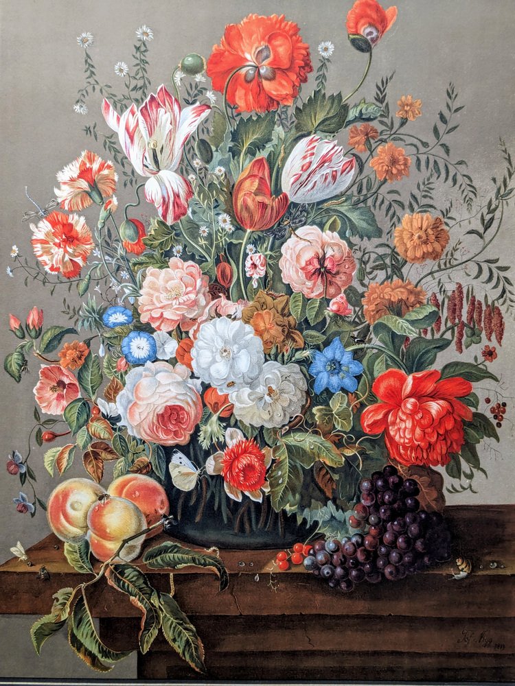 Joseph Nigg, Still Life with Flowers, Fruits and Insects, Original ...