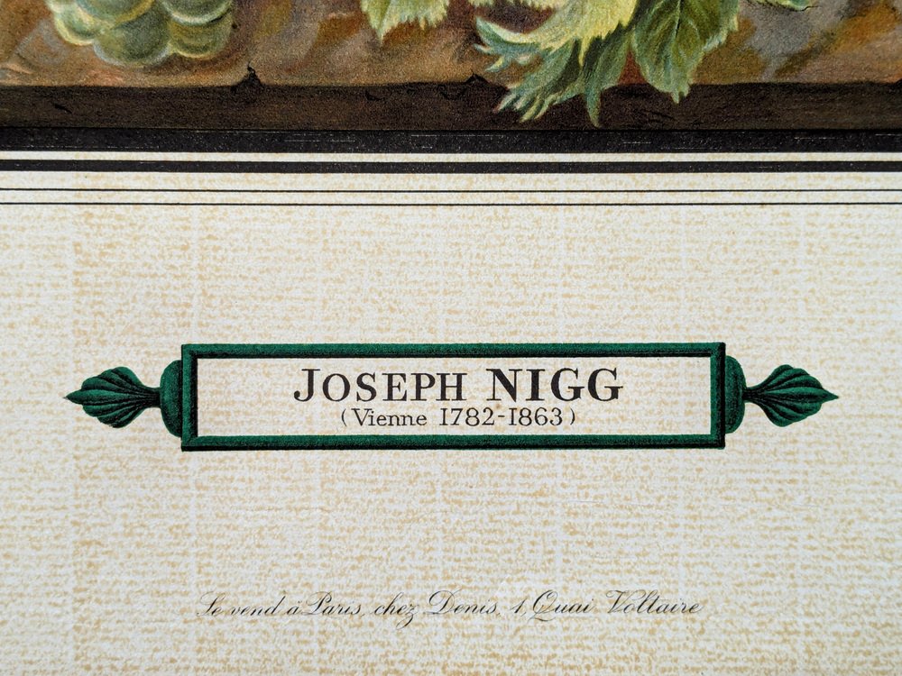 Joseph Nigg, Still Life with Flowers and Bird, Original Lithograph ...