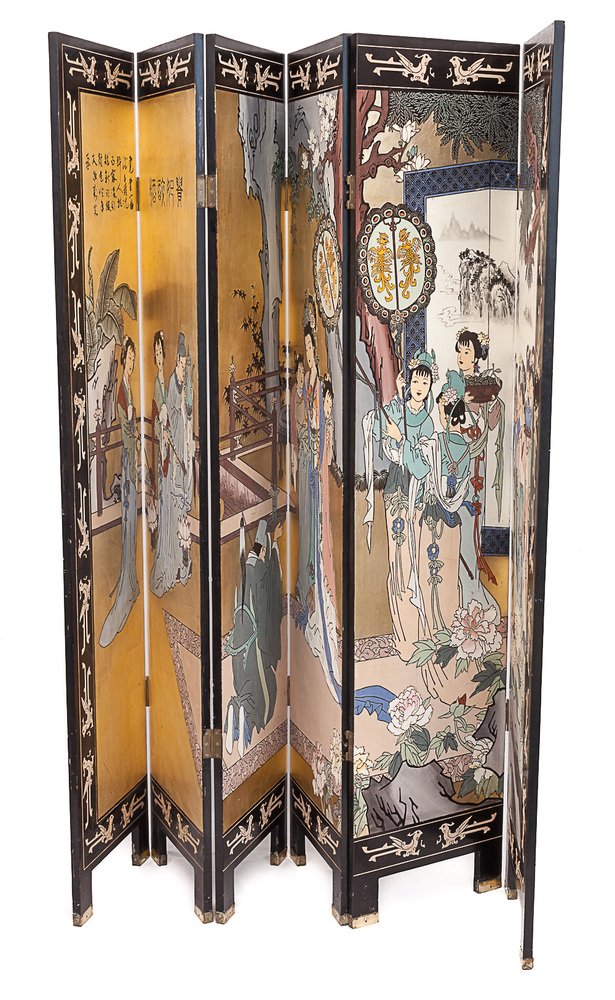Large Chinese Screen, 1920s for sale at Pamono