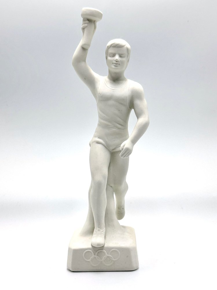 Art Deco Berlin Olympic Games Bisque Torch Bearer Runner Figurine, 1936 ...