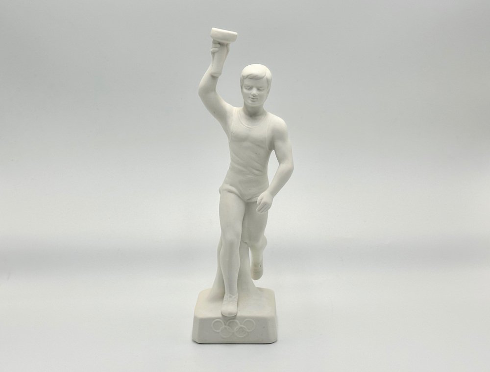Art Deco Berlin Olympic Games Bisque Torch Bearer Runner Figurine, 1936 ...