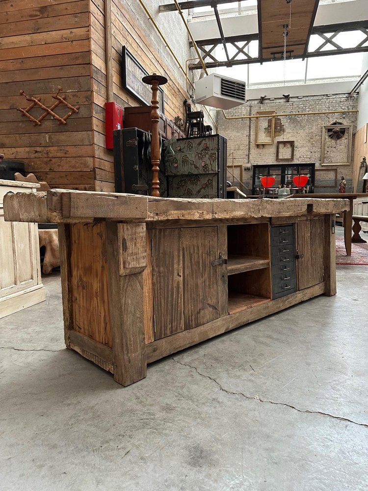 Antique Workbench in Wood, 1890s for sale at Pamono