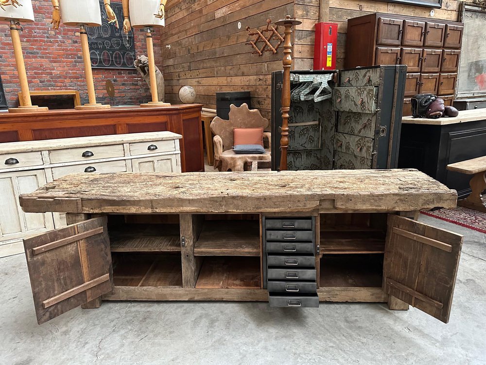Antique Workbench in Wood, 1890s for sale at Pamono