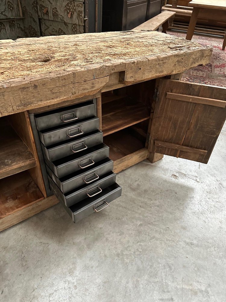 Antique Workbench in Wood, 1890s for sale at Pamono