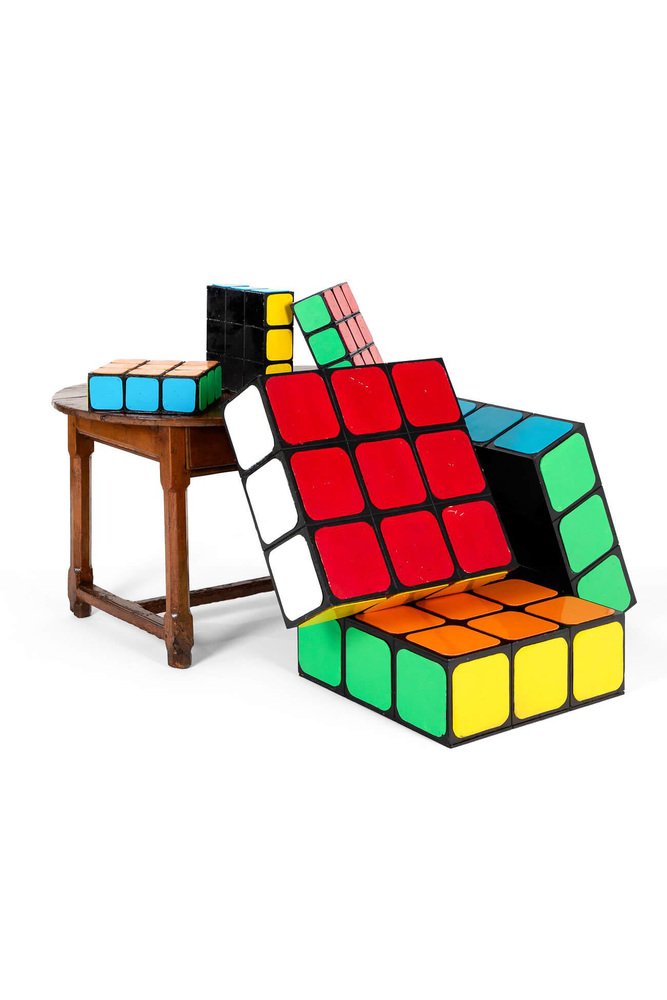 Large Rubiks Cube Shop Display Models, Set of 2 for sale at Pamono