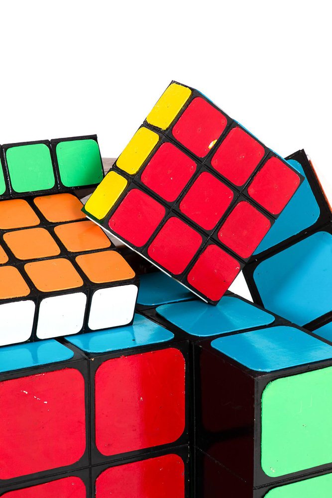 Large Rubiks Cube Shop Display Models, Set of 2 for sale at Pamono