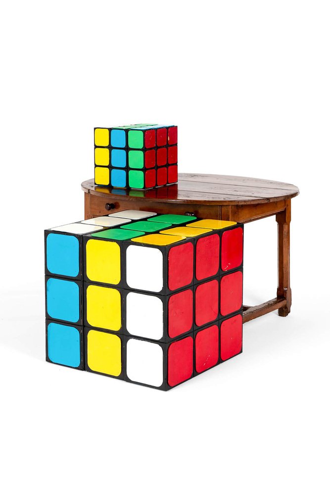 Large Rubiks Cube Shop Display Models, Set of 2 for sale at Pamono