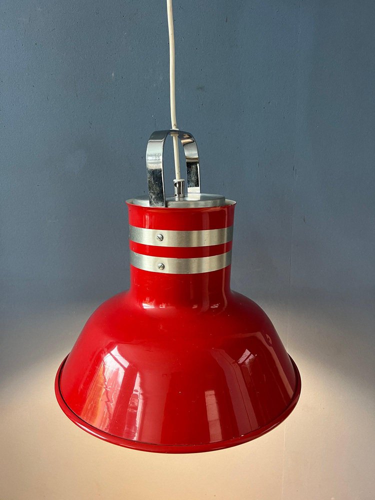 Space Age Red Bucket Pendant Lamp from Ateljé Lyktan for sale at Pamono