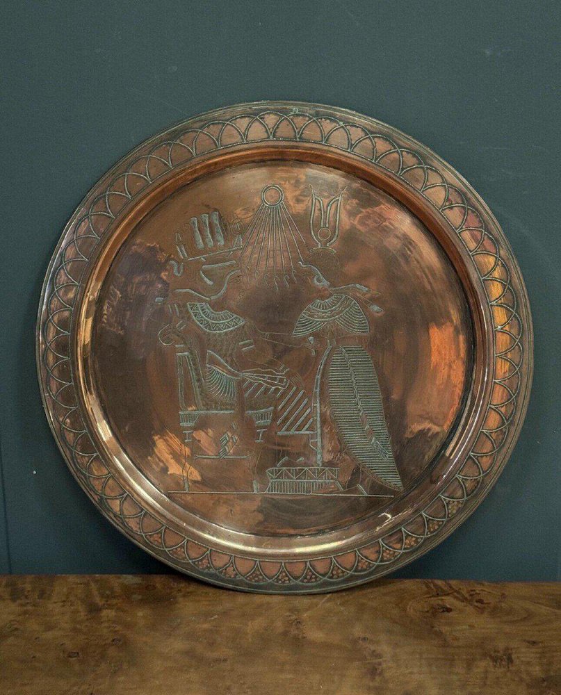 20th Century Egyptian Tea Tray in Richly Engraved Copper for sale at Pamono