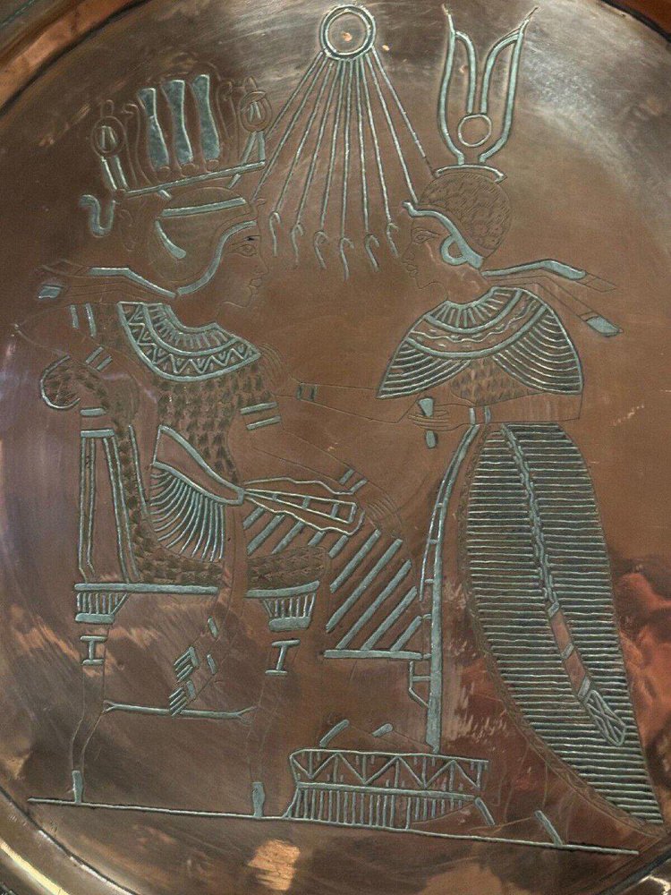 20th Century Egyptian Tea Tray in Richly Engraved Copper for sale at Pamono