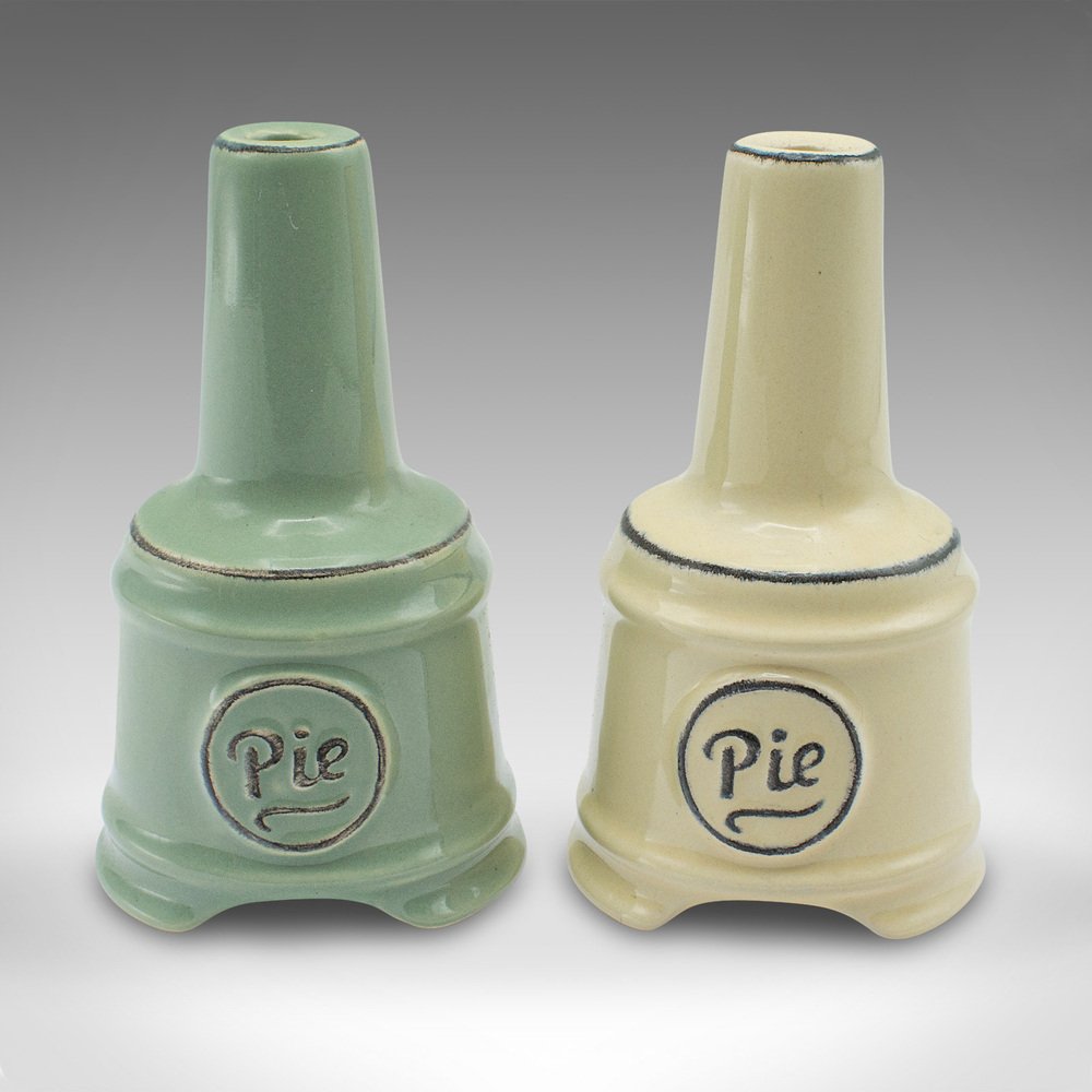 Mid-Century English Ceramic Pie Funnels, 1960s, Set of 2 for sale at Pamono