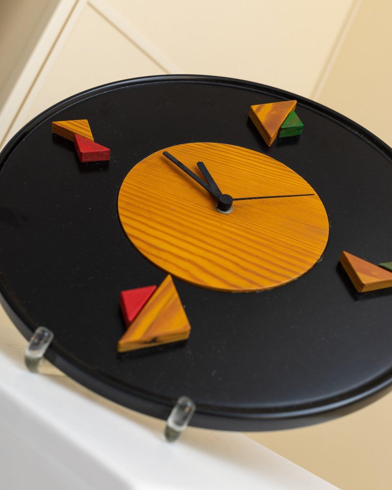 Vintage Postmodern Wall Clock from Legnomania, Italy, 1980s for sale at ...