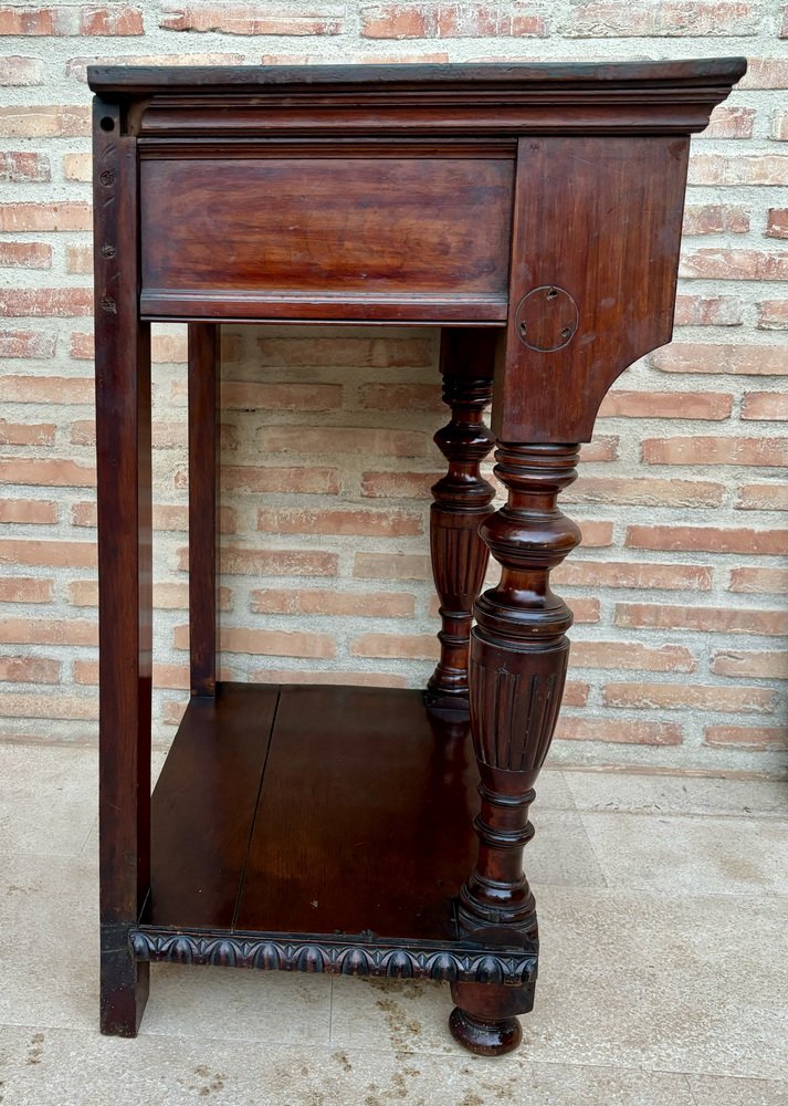 Early 20th Century Console Table with One Drawer and Low Open Shelf ...
