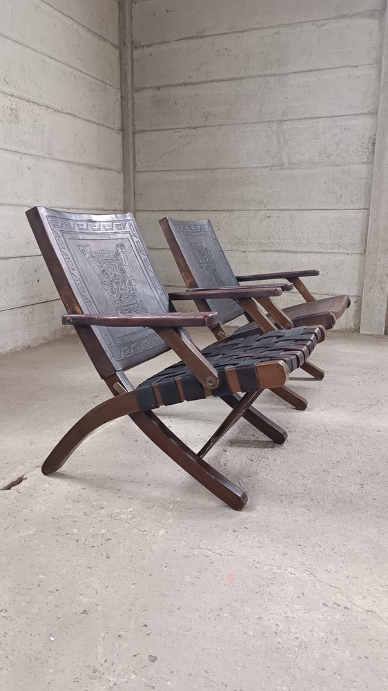 Inca Chairs by Angel I. Pazmino, 1960s, Set of 2 for sale at Pamono