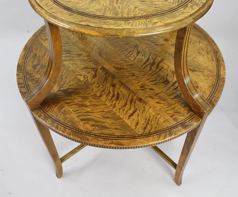 Vintage Satinwood Two-Tier Table, 1920s for sale at Pamono