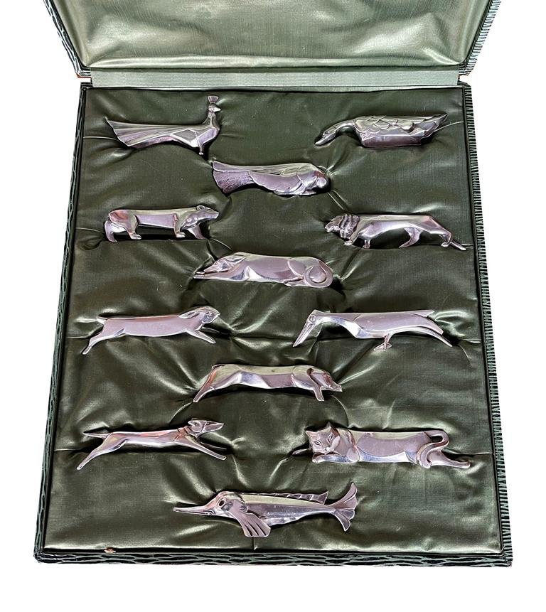 Art Deco Knife Rest Set, Set of 12 for sale at Pamono