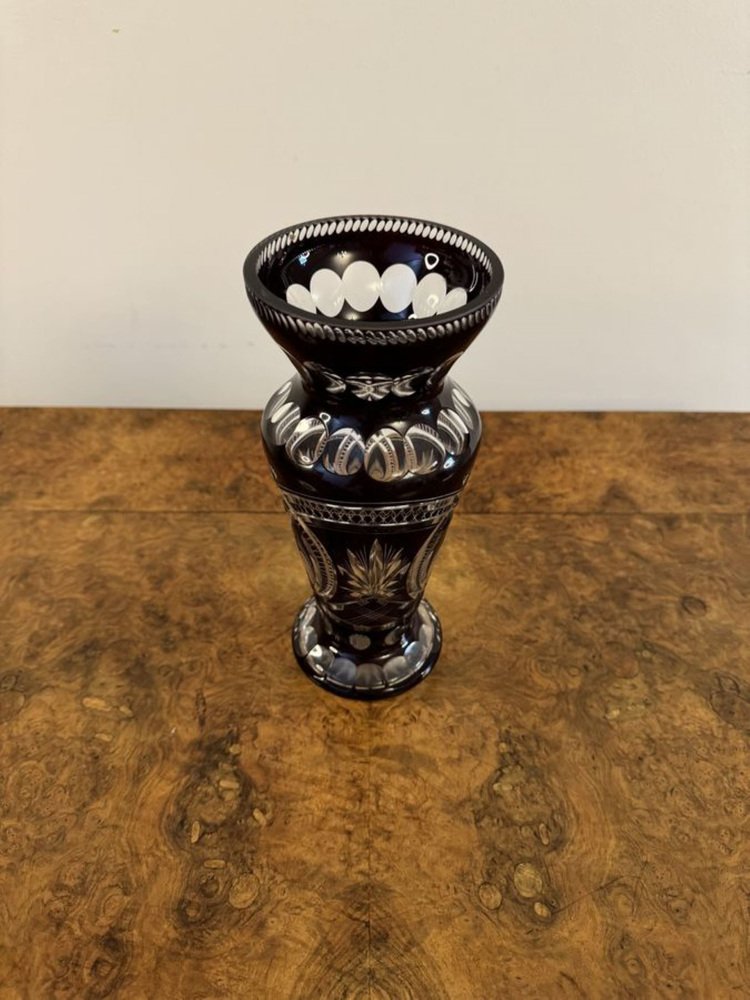 Antique Victorian Bohemian Glass Vase, 1880 for sale at Pamono
