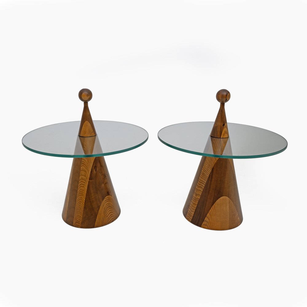 Modern Italian Walnut Conical Coffee Tables, 1970s, Set of 2 for sale ...