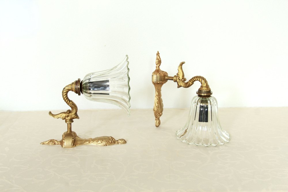 Fronzoli Bronze Murano Glass Wall Lamps by Barovier & Toso, Italy ...