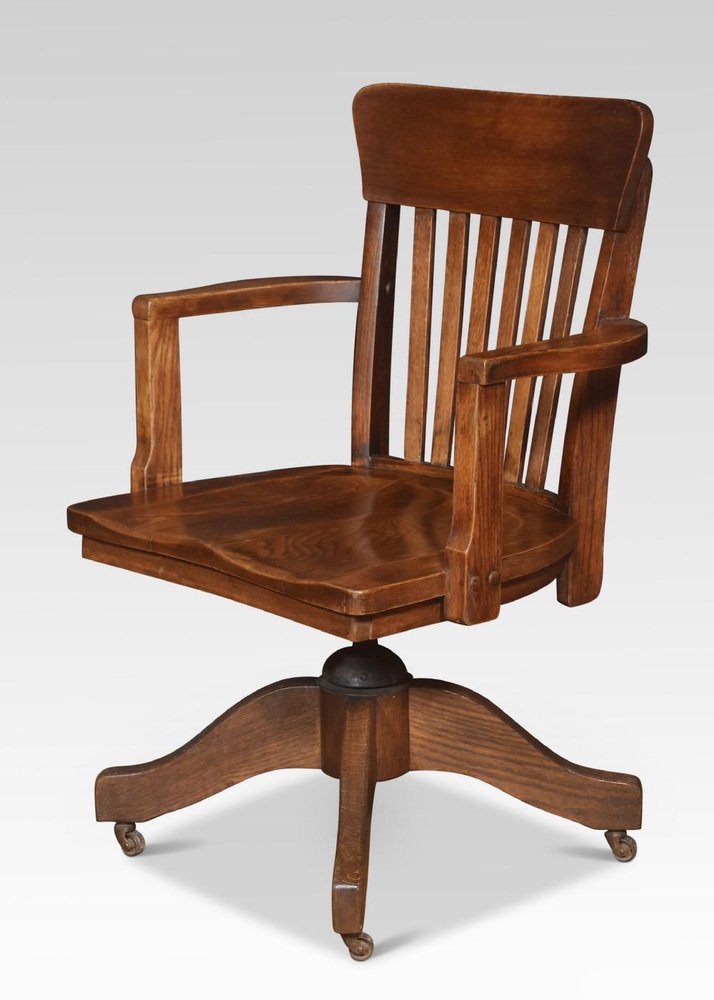 Oak Revolving Desk Chair, 1890s for sale at Pamono