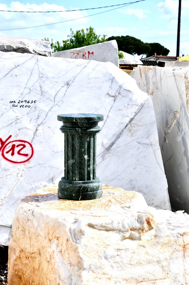 Handmade Column Vase in Satin Travertino Marble by Fiammetta V. for ...