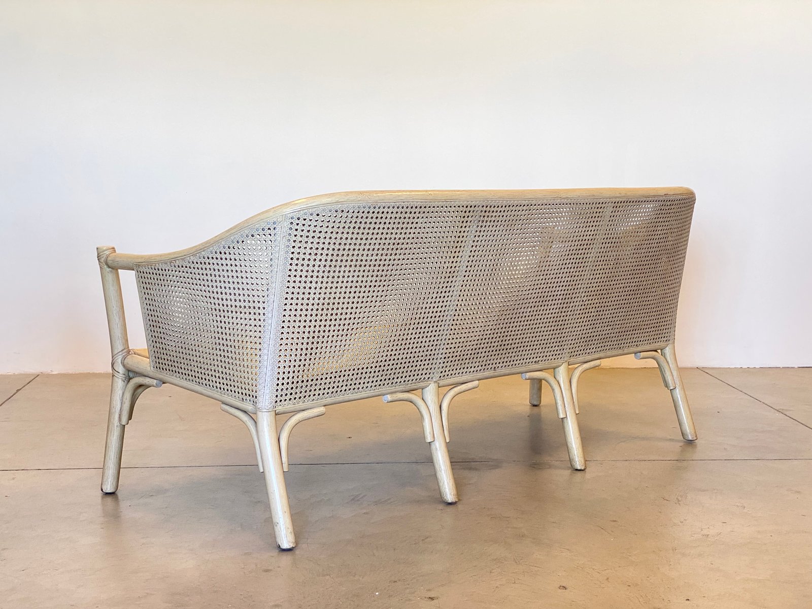 Sofa in Lacquered Bamboo and Vienna Straw by McGuire, 1970s for sale at ...