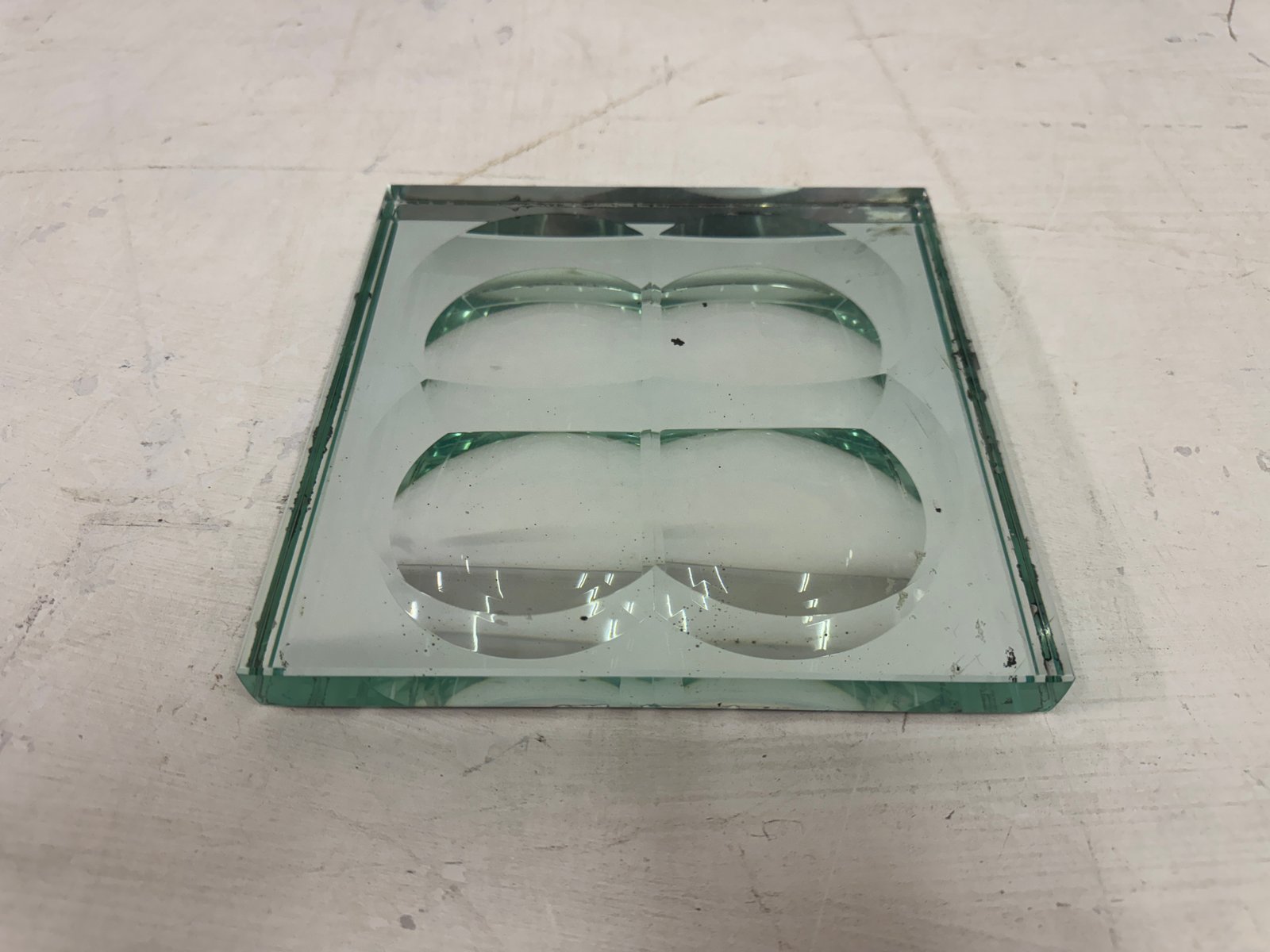 Vintage Italian Square Crystal Dish, 1950s for sale at Pamono