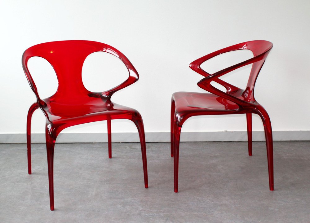 Set of Ava Chairs attributed to Song Wen Zhong for Roche Bobois, 20th ...