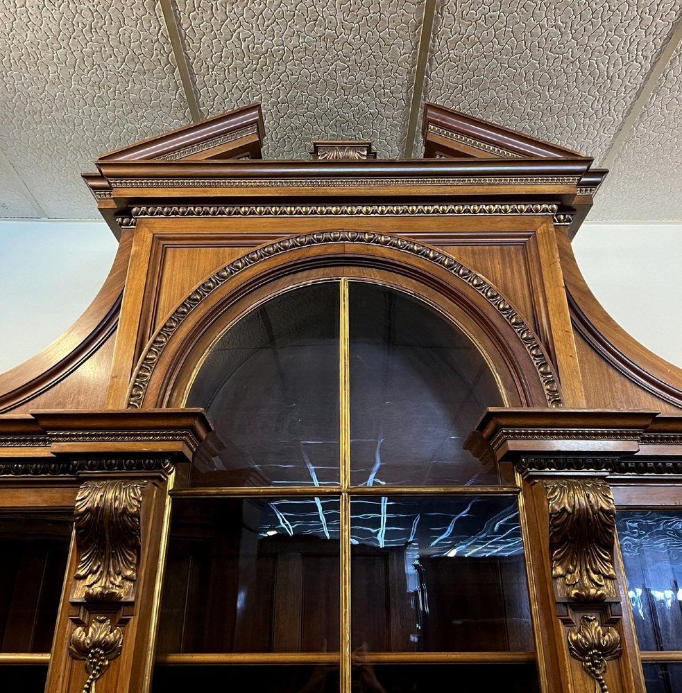 Chateau Bookcase in Walnut and Gilded Wood for sale at Pamono