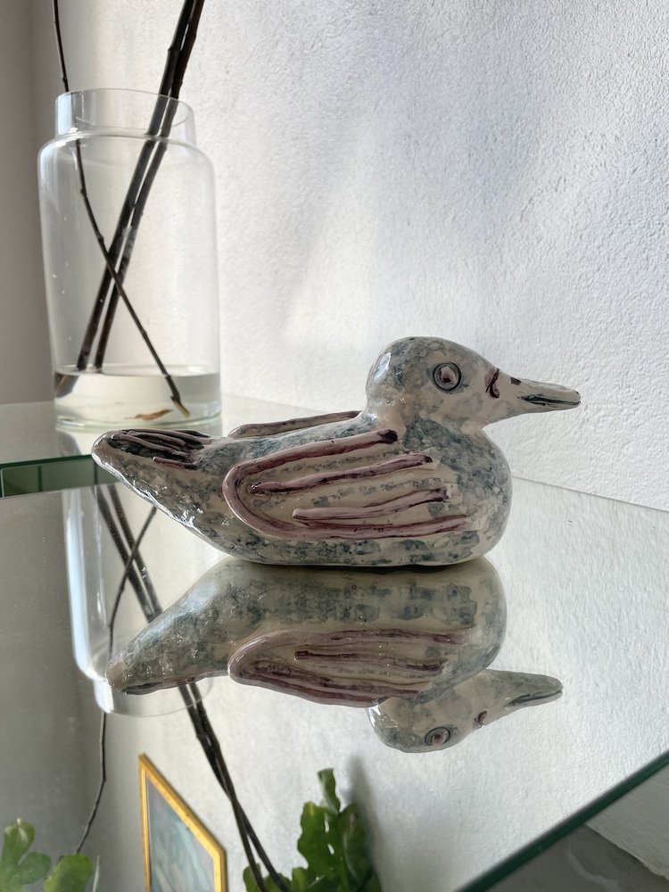 Hand-Crafted Ceramic Duck Sculpture, 1950s for sale at Pamono