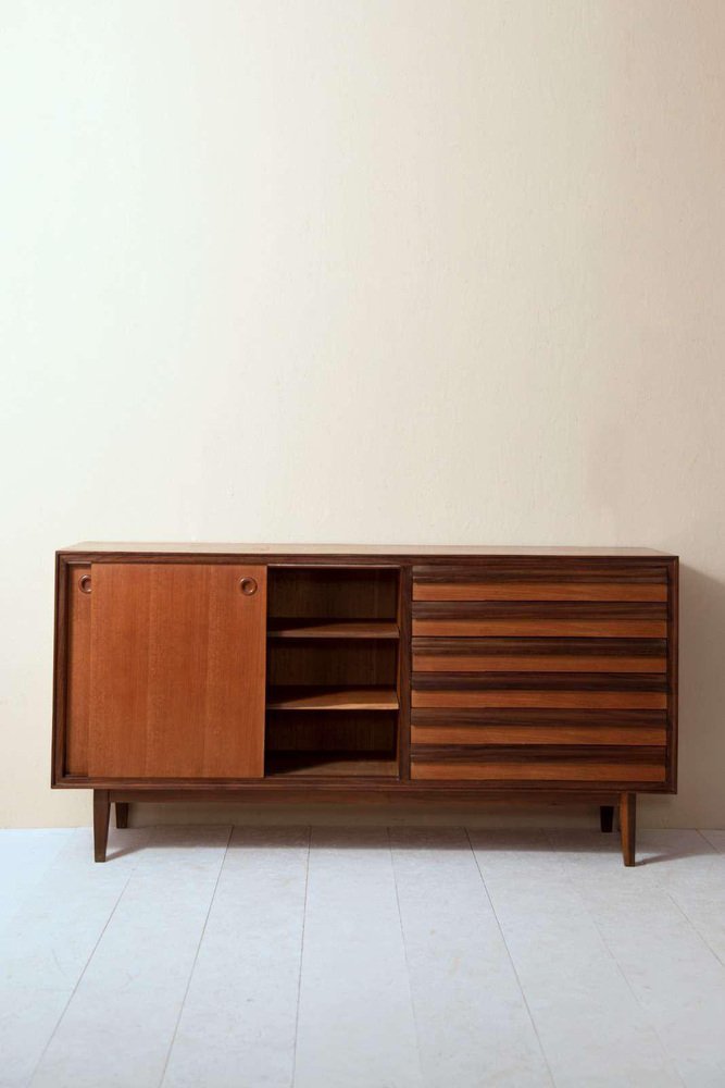 Vintage Danish Sideboard in Walnut, 1950s for sale at Pamono