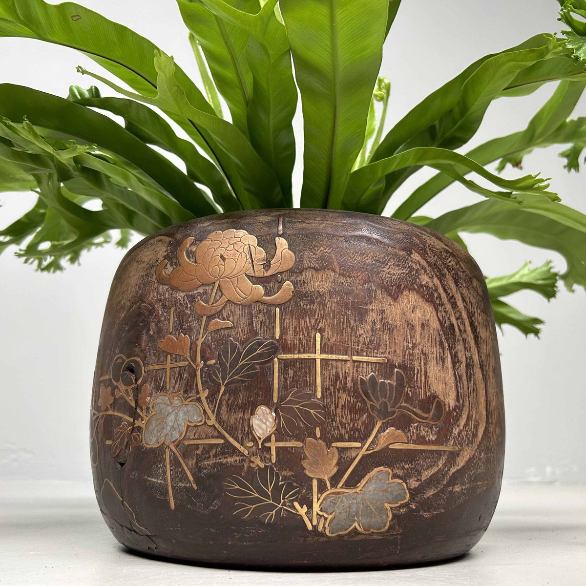 Antique Kiri Maki-E Hibachi, Japan, 1980s for sale at Pamono