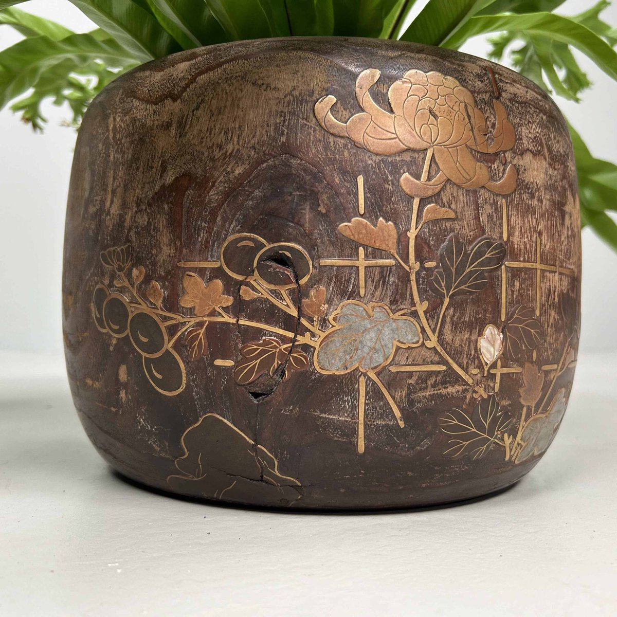 Antique Kiri Maki-E Hibachi, Japan, 1980s for sale at Pamono