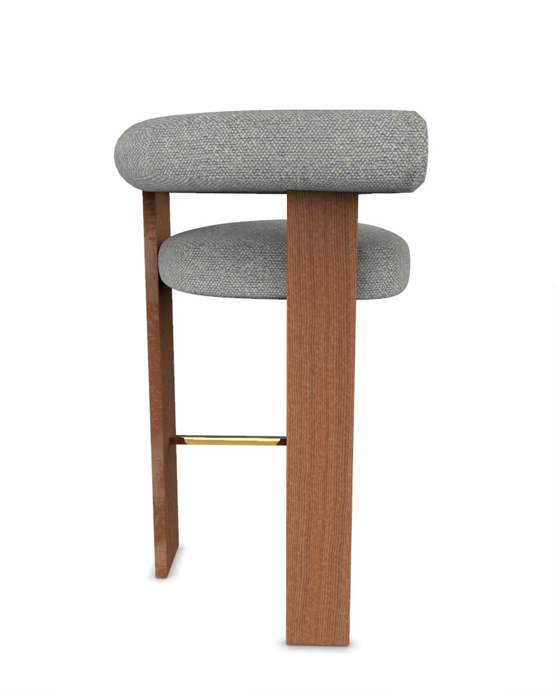 Collector Modern Cassette Bar Chair in Safire 12 Fabric and Smoked Oak ...