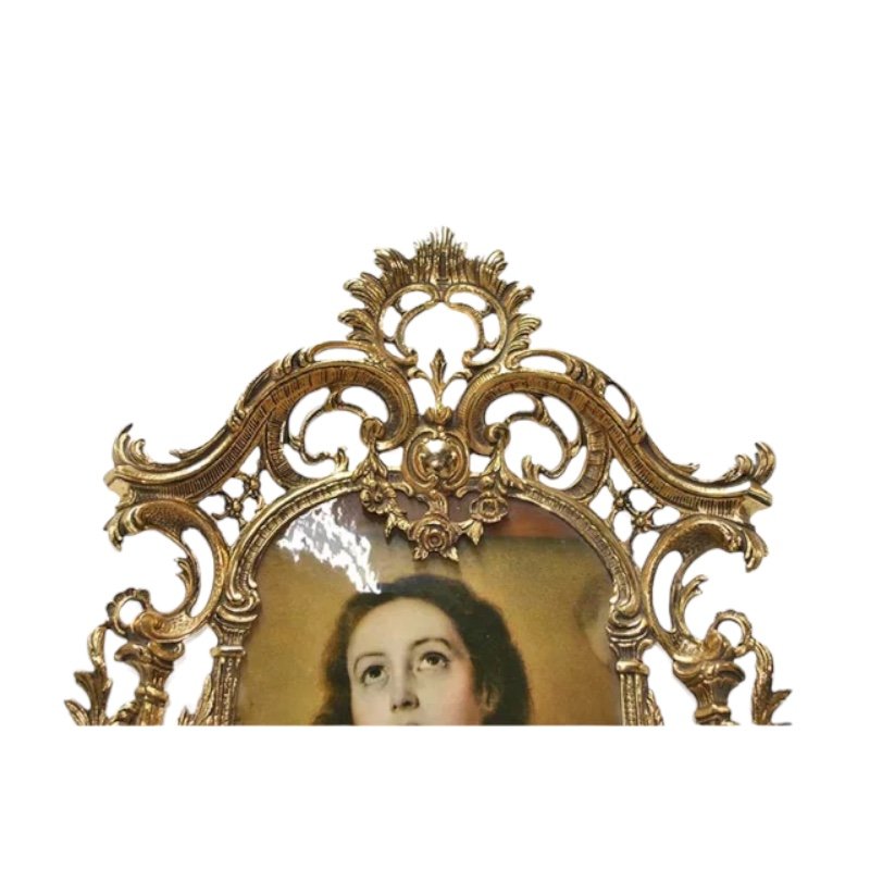 Vintage Religious Cornucopia in Gilded Bronze with Madona Virgen ...