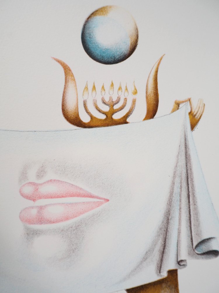 Jules Perahim, The Hebrew Alphabet, The Concealed Kiss, 1974, Original ...