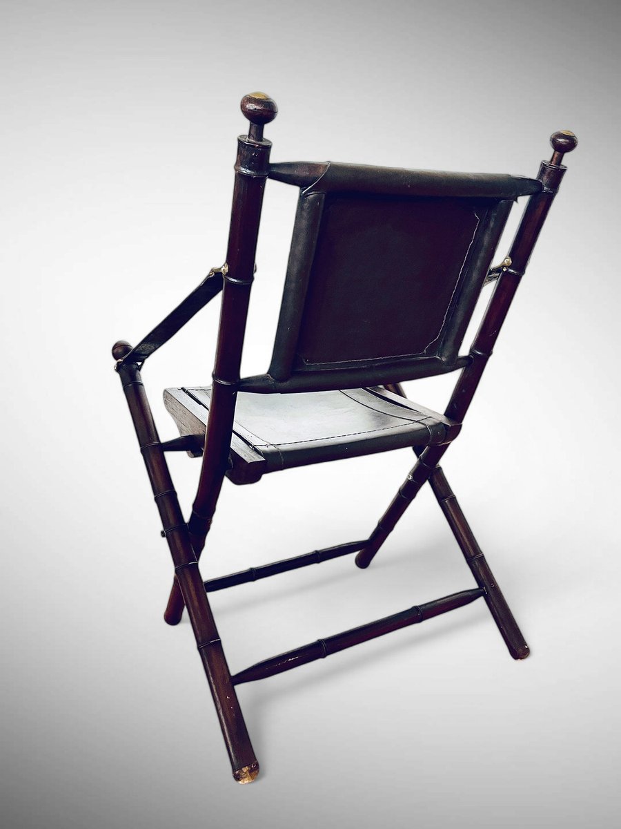 British Officer Safari Campaign Folding Chair, 1960s for sale at Pamono