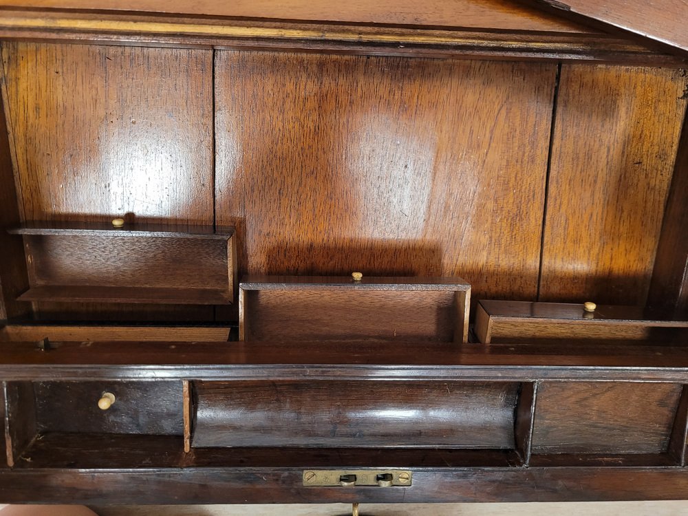 19th Century Ship Desk in Mahogany Wood with Secret Compartment, 1890s ...