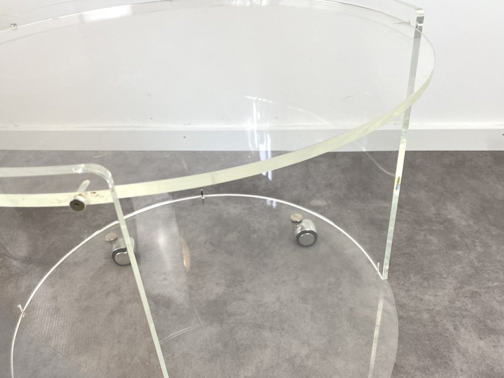 Rollable Acrylic Glass Table, 1980s for sale at Pamono