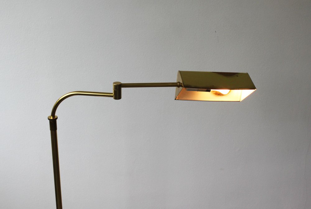 Articulated Reading Light in Gilded Brass, 1970s for sale at Pamono