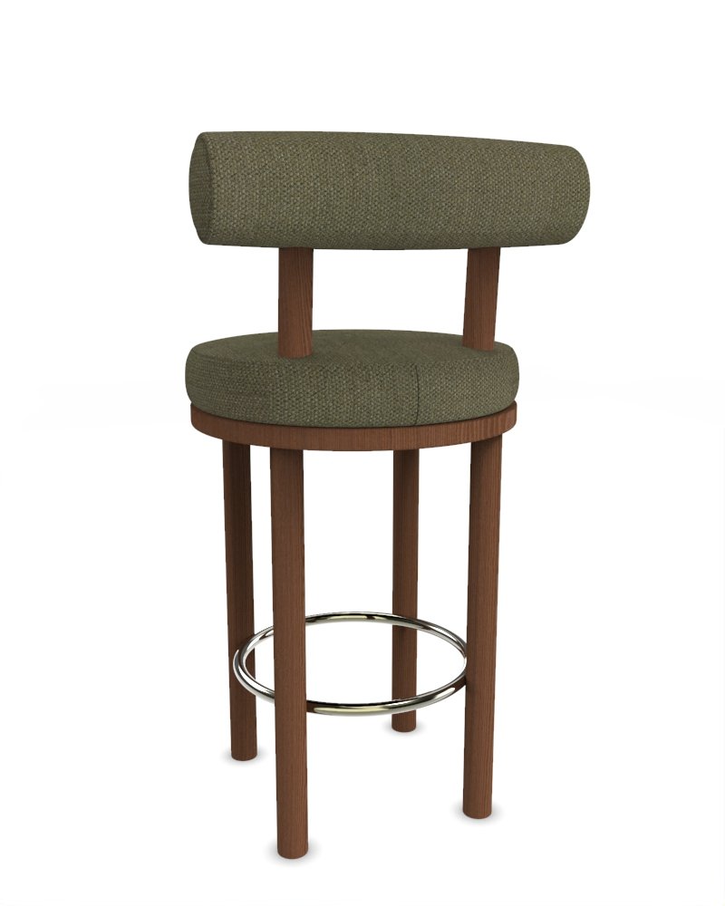 Moderner Collector Moca Bar Chair aus Safire 5 Stoff und Räuchereiche ...