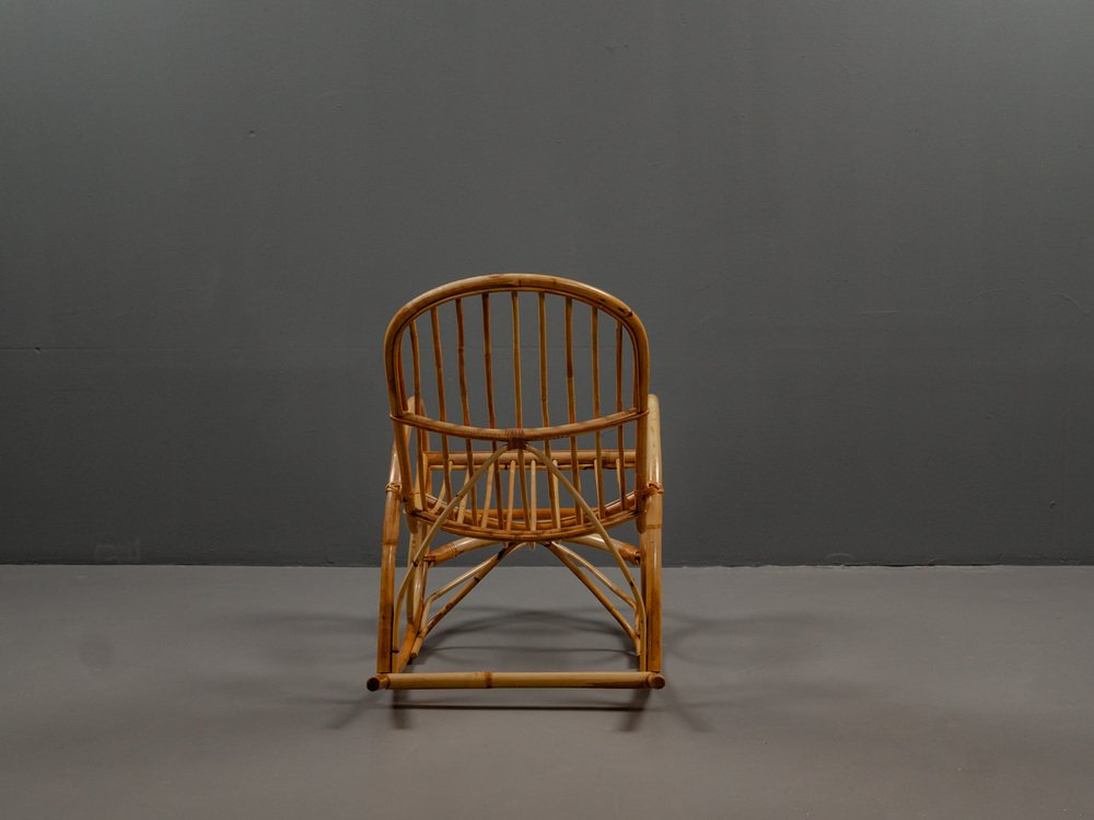 Large Bamboo Rocking Chair Made of Rattan Wicker from Rohé Noordwolde ...