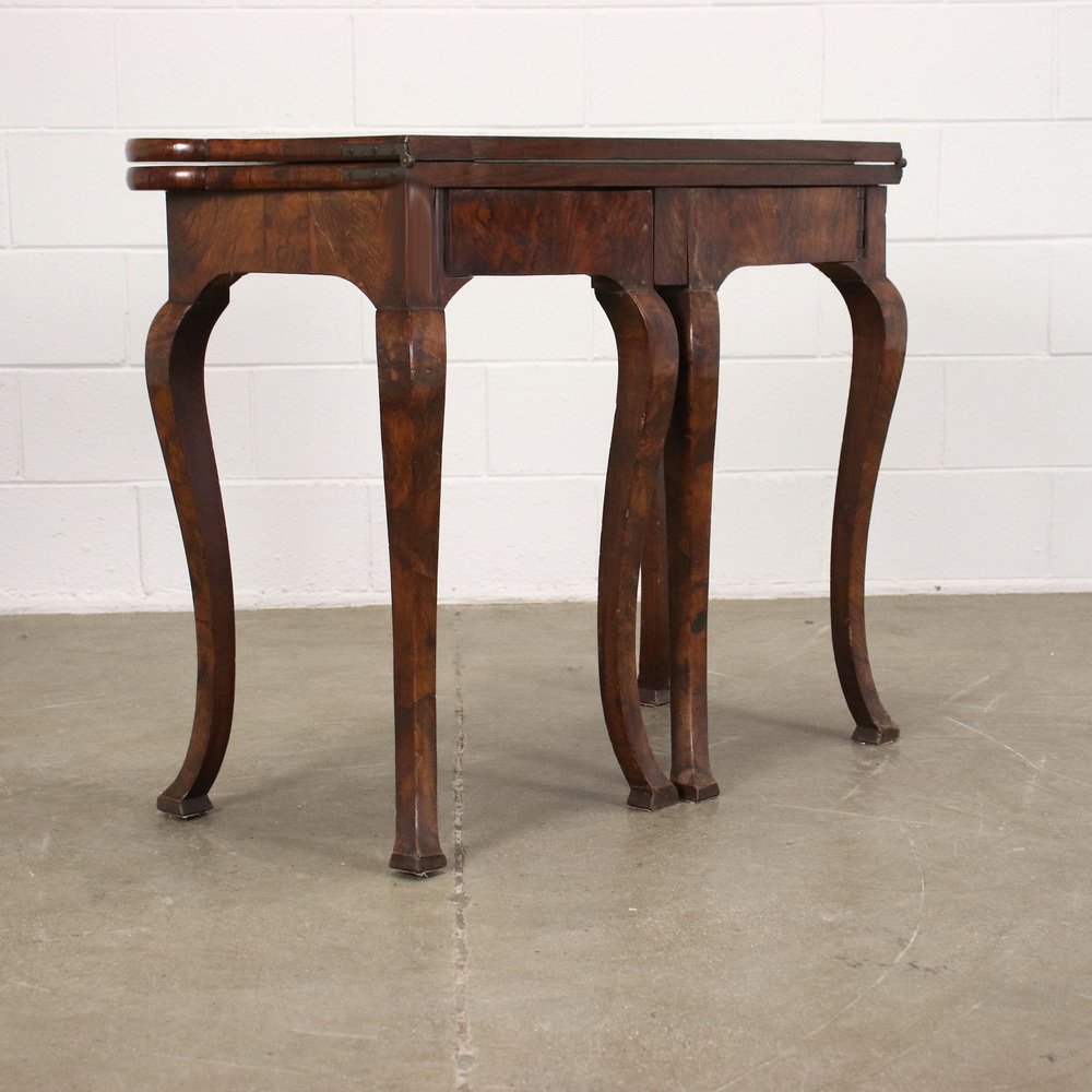 17th Century Baroque Game Table in Walnut, Italy for sale at Pamono
