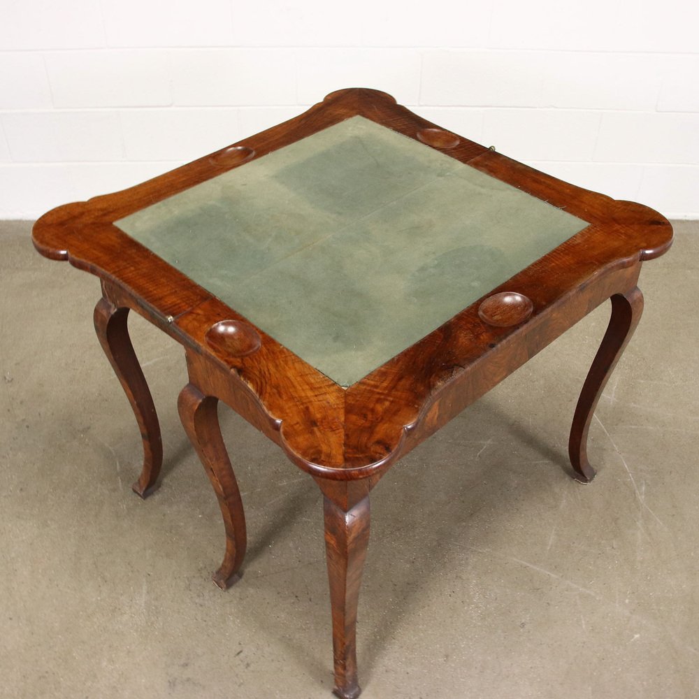17th Century Baroque Game Table in Walnut, Italy for sale at Pamono
