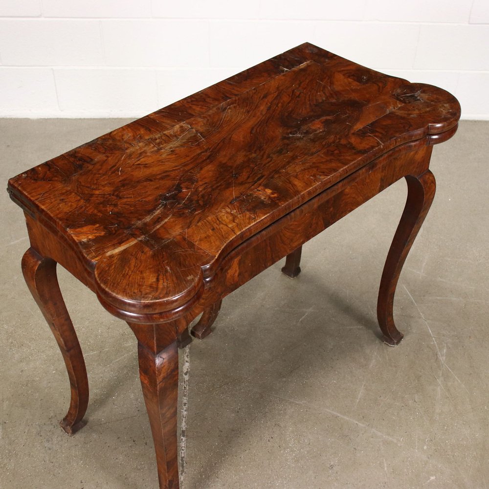 17th Century Baroque Game Table in Walnut, Italy for sale at Pamono
