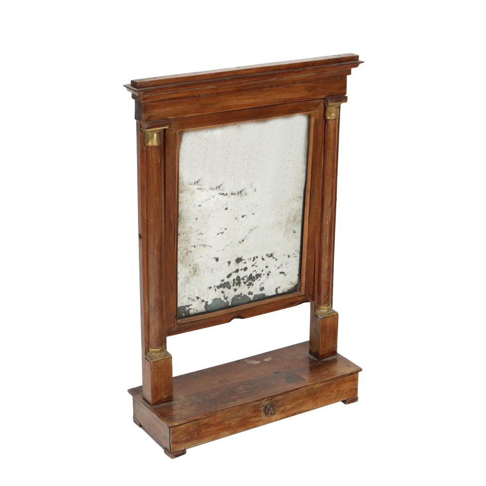 19th Century Empire Psyche Mirror in Walnut, Italy for sale at Pamono