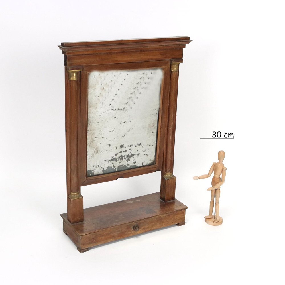 19th Century Empire Psyche Mirror in Walnut, Italy for sale at Pamono