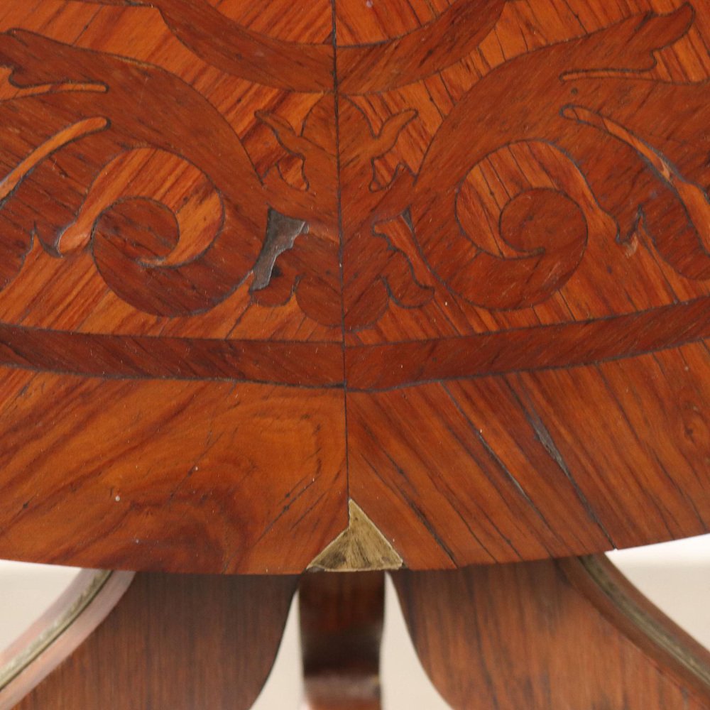 Biscuit-Shaped Table in Bois De Rose in Ebonized Wood & Bronze, 1900s ...