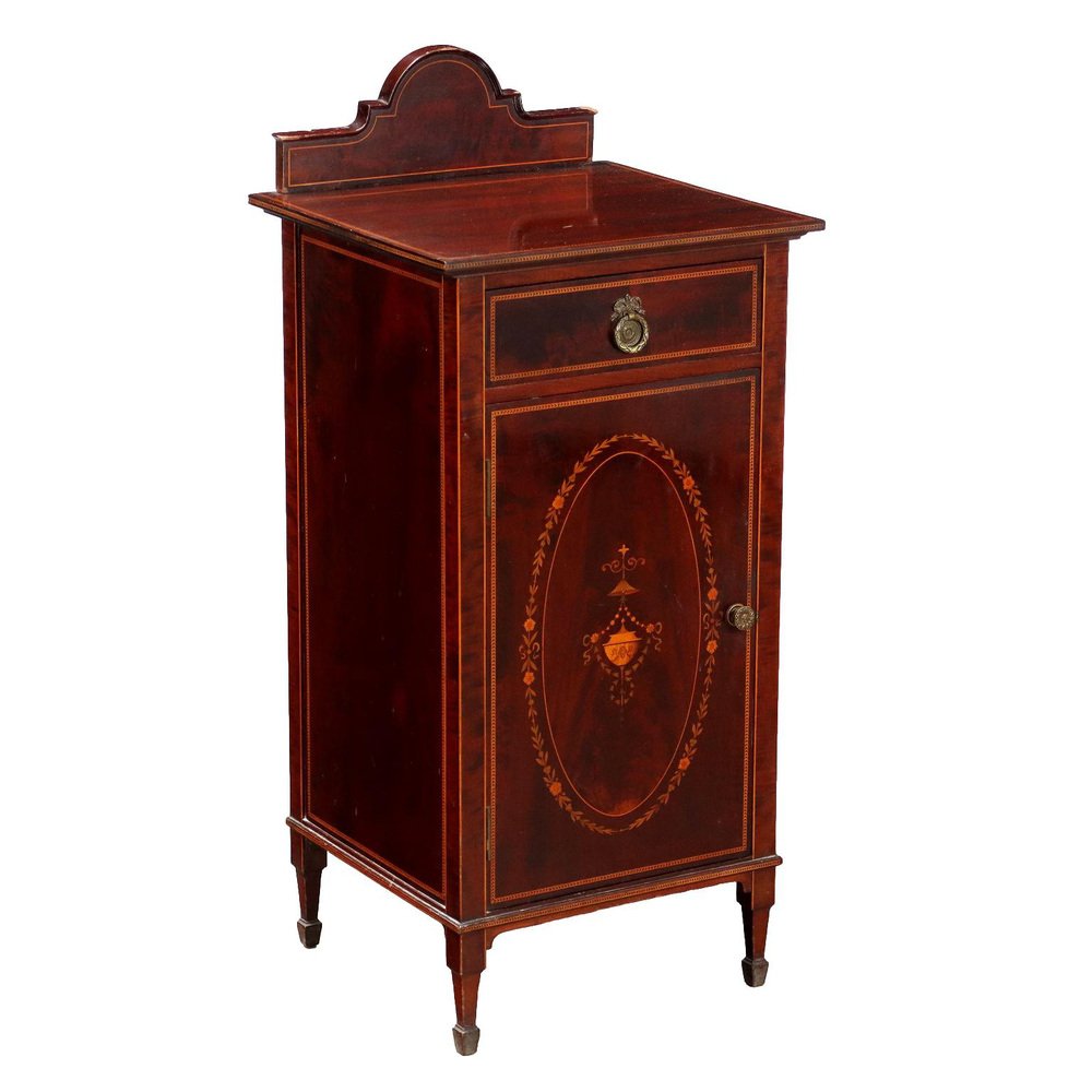 Antique Bedside Table in Mahogany Veneer for sale at Pamono